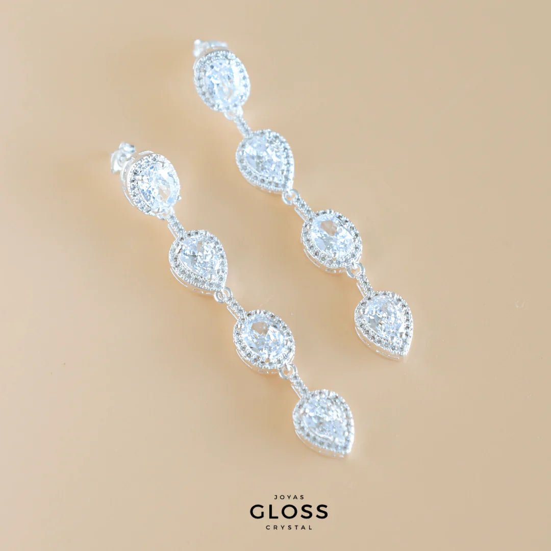 Aros de plata Gloss Crystal Chile